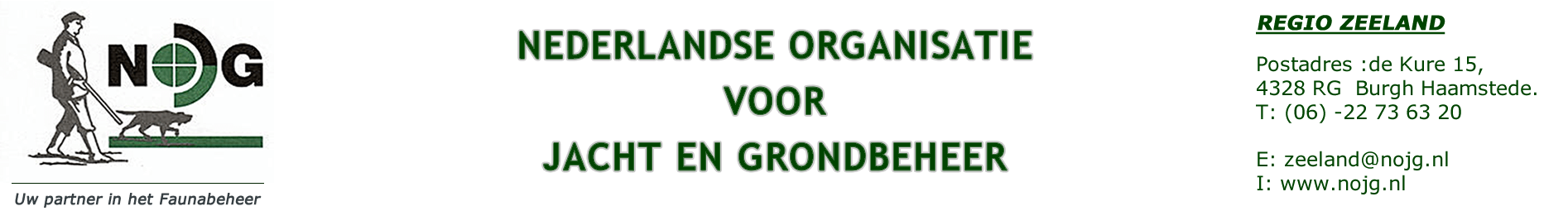 kopje brief standaard NOJG REGIO Zeeland – Nederlandse Organisatie voor Jacht en Grondbeheer